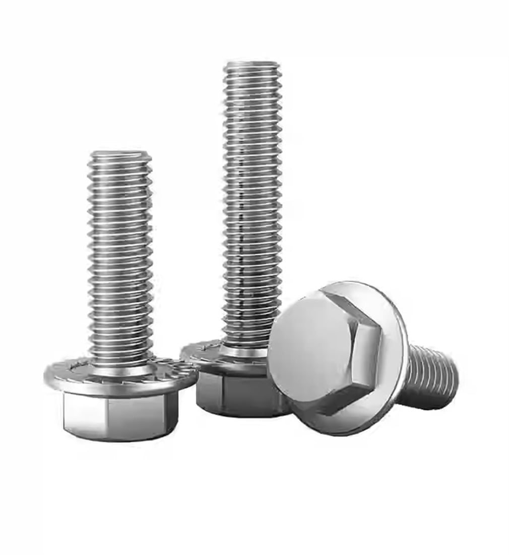 M10X25(5pcs)Serrated Flange Hex Head Bolts Screws, 304 Stainless Steel ...