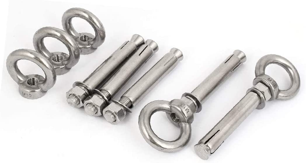 M10x100mm Wall 304 Stainless Steel Expansion Screws Closed Hook Anchor ...