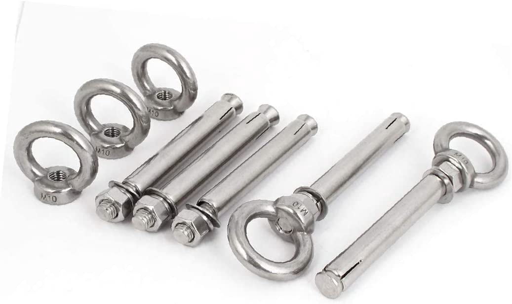 M10x120mm Wall 304 Stainless Steel Expansion Screws Closed Hook Anchor ...