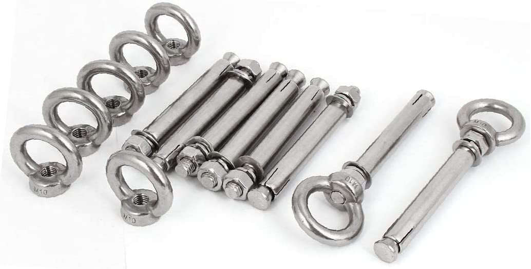 M10x120mm Wall 304 Stainless Steel Expansion Screws Closed Hook Anchor ...