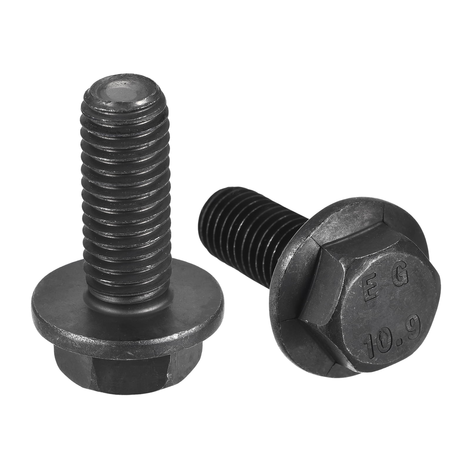 M10x25mm Hex Flange Bolts, 3 Pack 10.9 Grade Carbon Steel Hexagon Head ...
