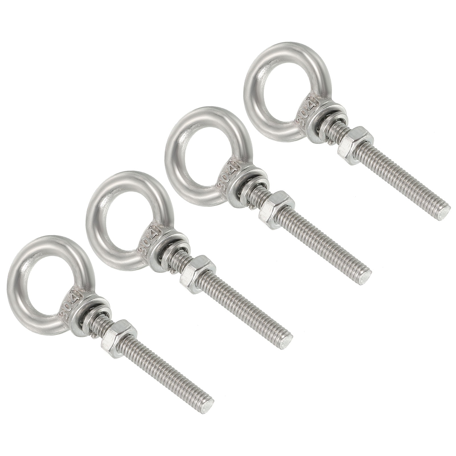 M10x30 3/8"x1.18" Stainless Steel Eye Bolts Threaded Screw Eyebolt ...