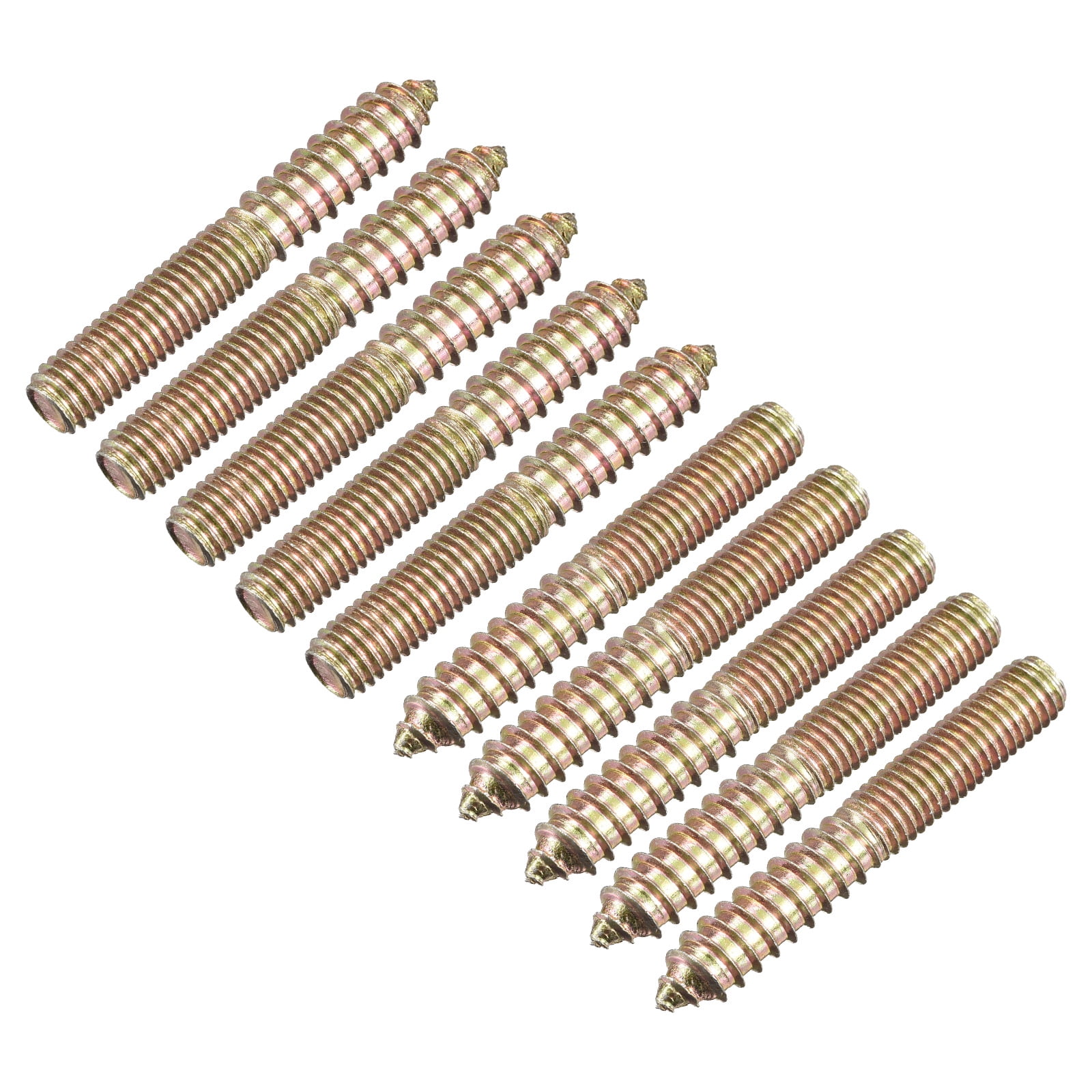 M10x70mm Hanger Bolts, 24 Pack Double Ended Thread Dowel Screws ...