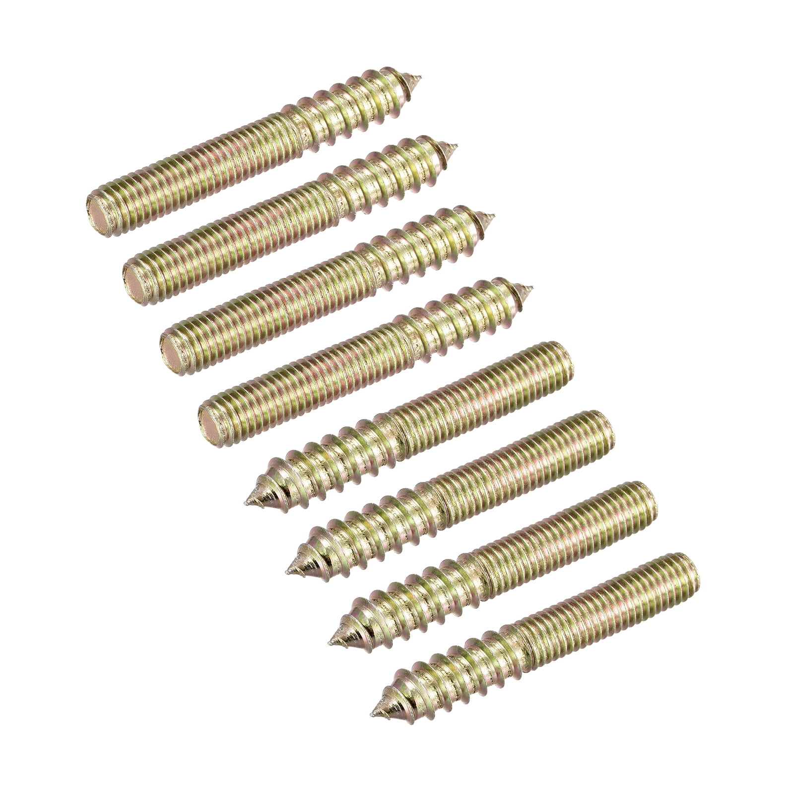 M10x70mm Hanger Bolts, 8 Pack Double Ended Thread Dowel Screws for Wood ...