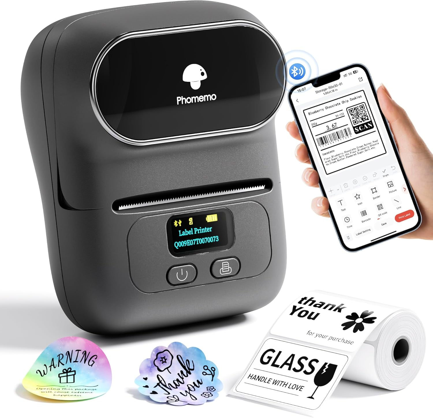 M110 Label Makers - Barcode Label Printer Bluetooth Label Maker ...