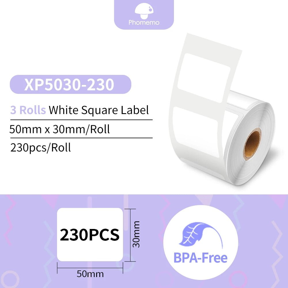M110/M200/M220 Square Thermal Paper Multi-Purpose Self-Adhesive Label ...