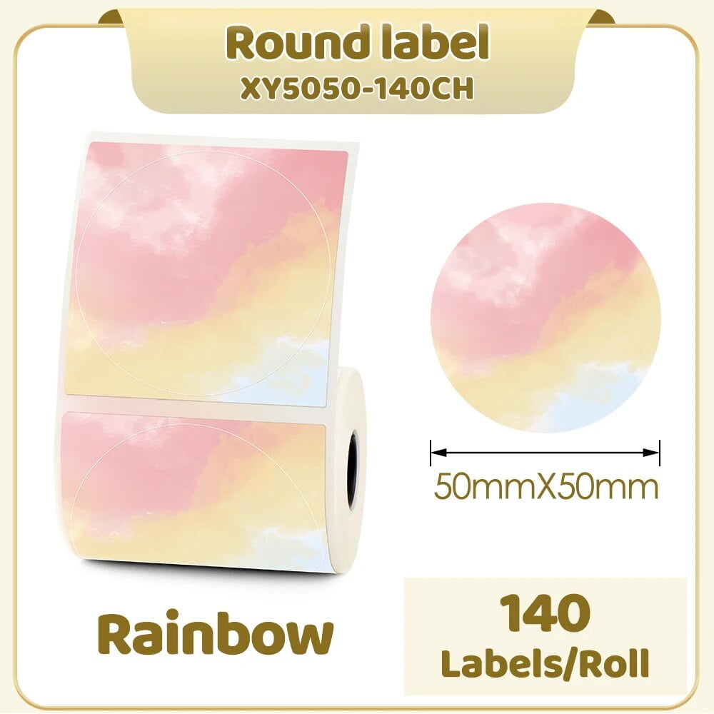 M110 M200 M221 2" Color Circle Thermal Sticker Label Self-Adhesive ...