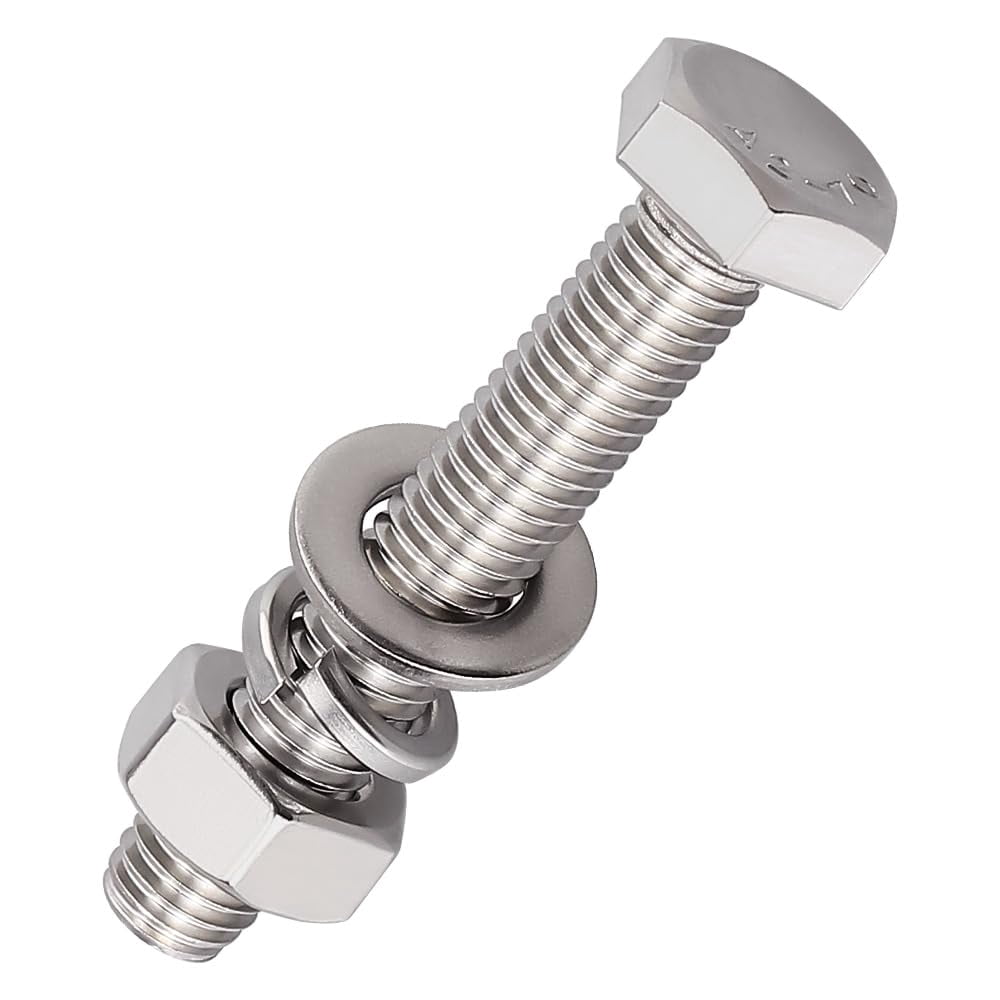 M12-1.75 x 50mm Hex Bolts Kits 4 Sets-Includes Bolts, Nuts, Flat & Lock ...