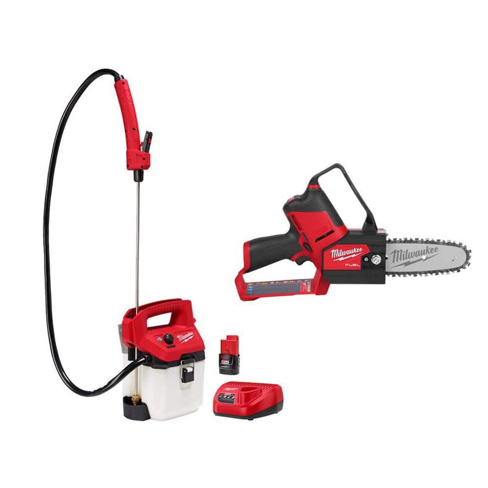 M12 12-Volt 1 Gal. Lithium-Ion Cordless Handheld Sprayer Kit with 6 in ...