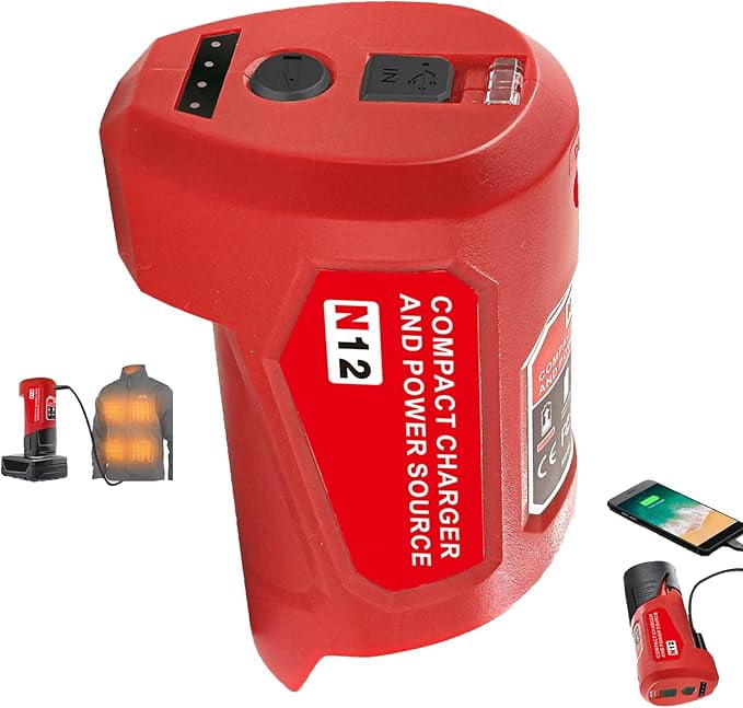 M12 12V USB Power Source Charger Adapter for Milwaukee M12 12V Lithium ...