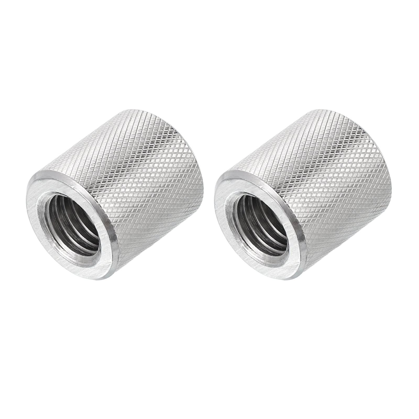 M12 2 Pack 304 Stainless Steel Round Knurled Connector Nuts,0.79"OD x 0 ...