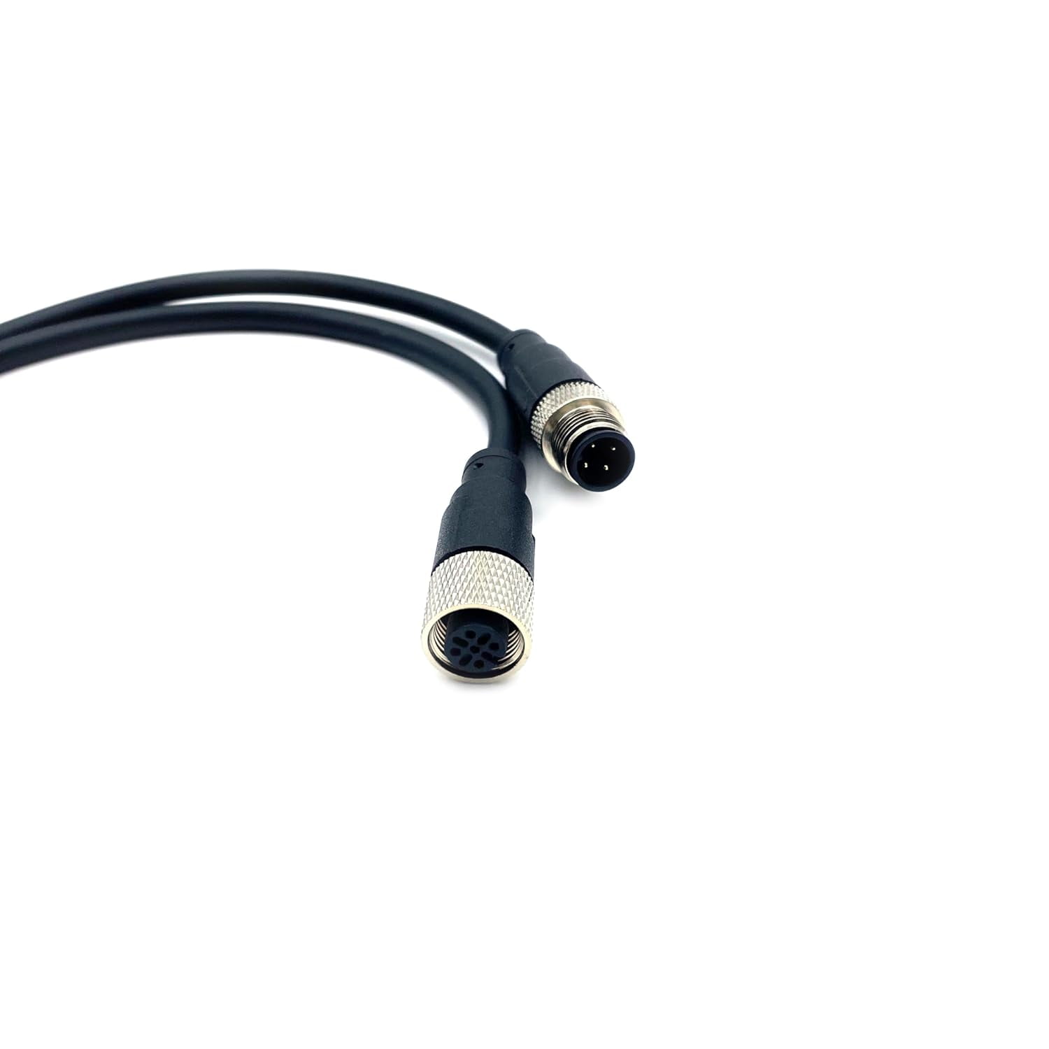 M12 4 Pins Male to Female Connector Cable, A Code Straight Molding Wire ...