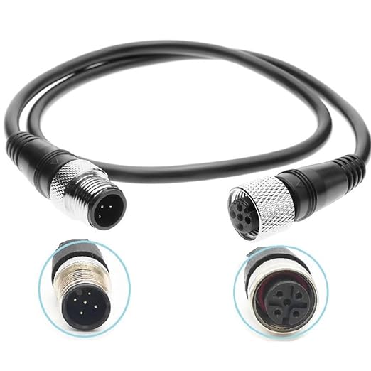 M12 5 Pin Sensor Cable Male to Female A-Coding Industrial Waterproof ...