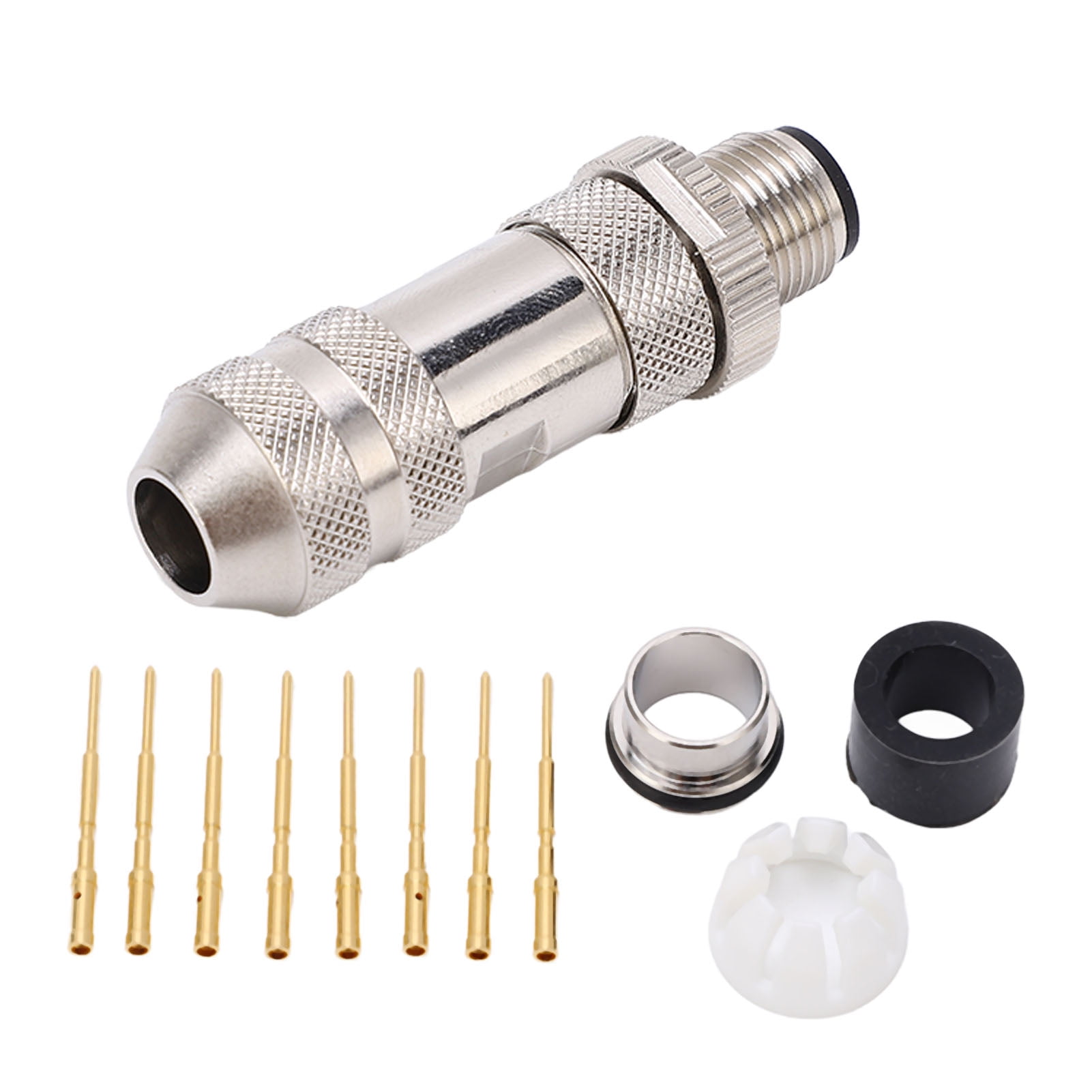 M12 8 Pin Sensor Connector Straight Male Aviation Cable Plug Adapter ...