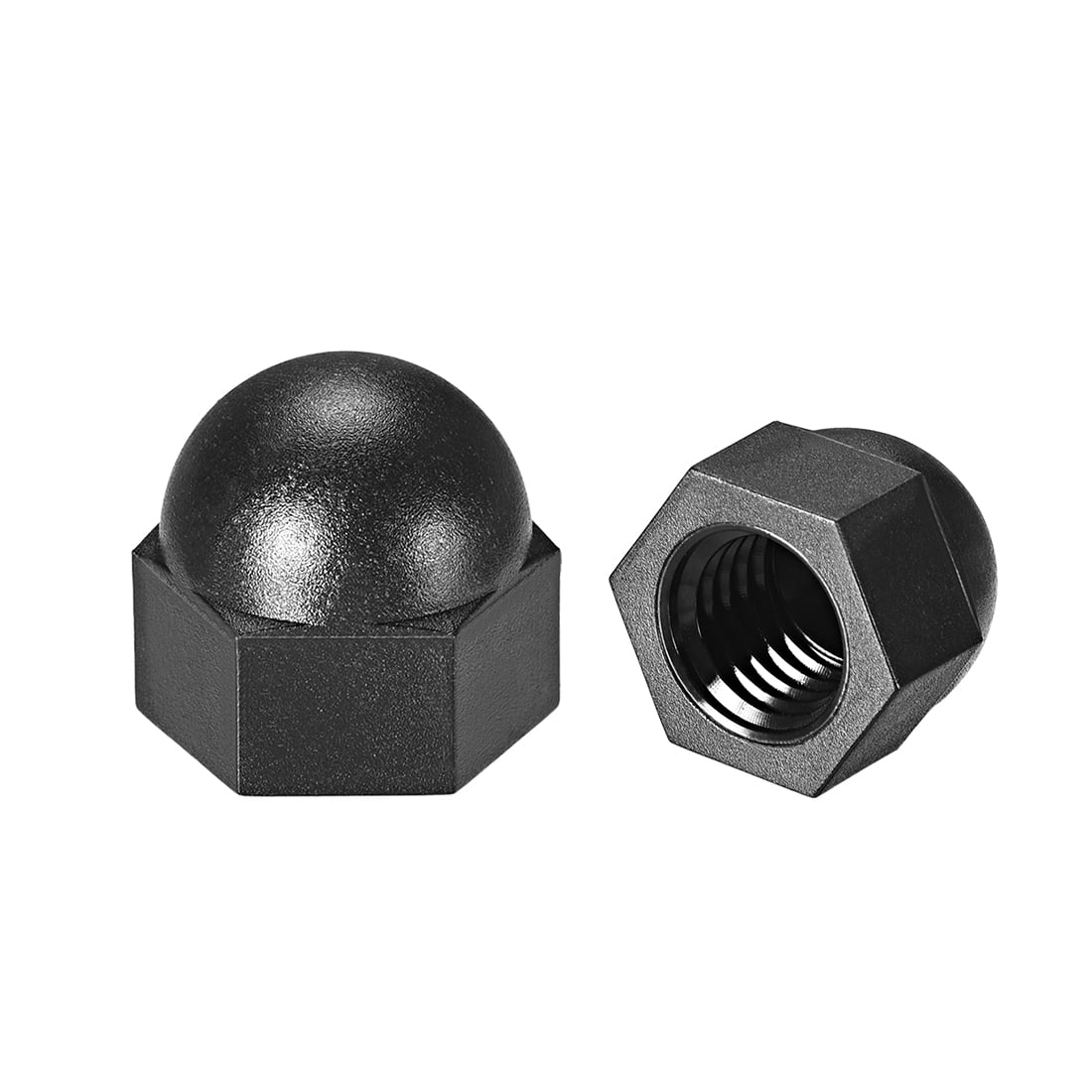 M12 Cap Nut Hex Acorn Dome Head Nuts for Screws Bolts Nylon Black 10 ...
