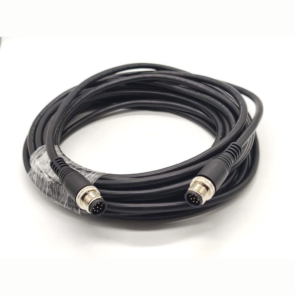 M12 Connector 8 Pin A-Code Male to Male Double Ended Cable 7M/24ft ...