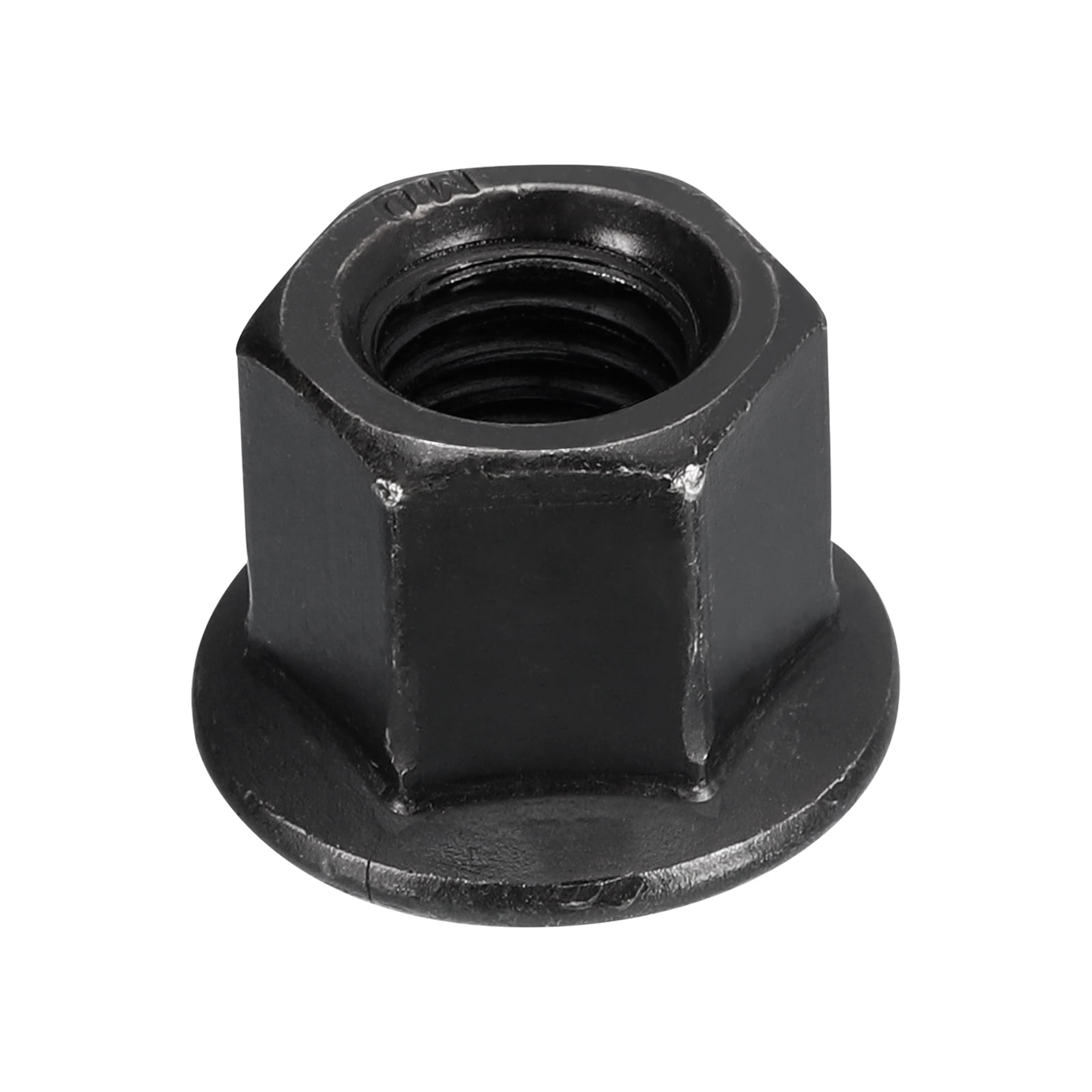 M12 Flange Hex Nut, 1 Pack Grade 8.8 Carbon Steel Black Oxide Finished ...