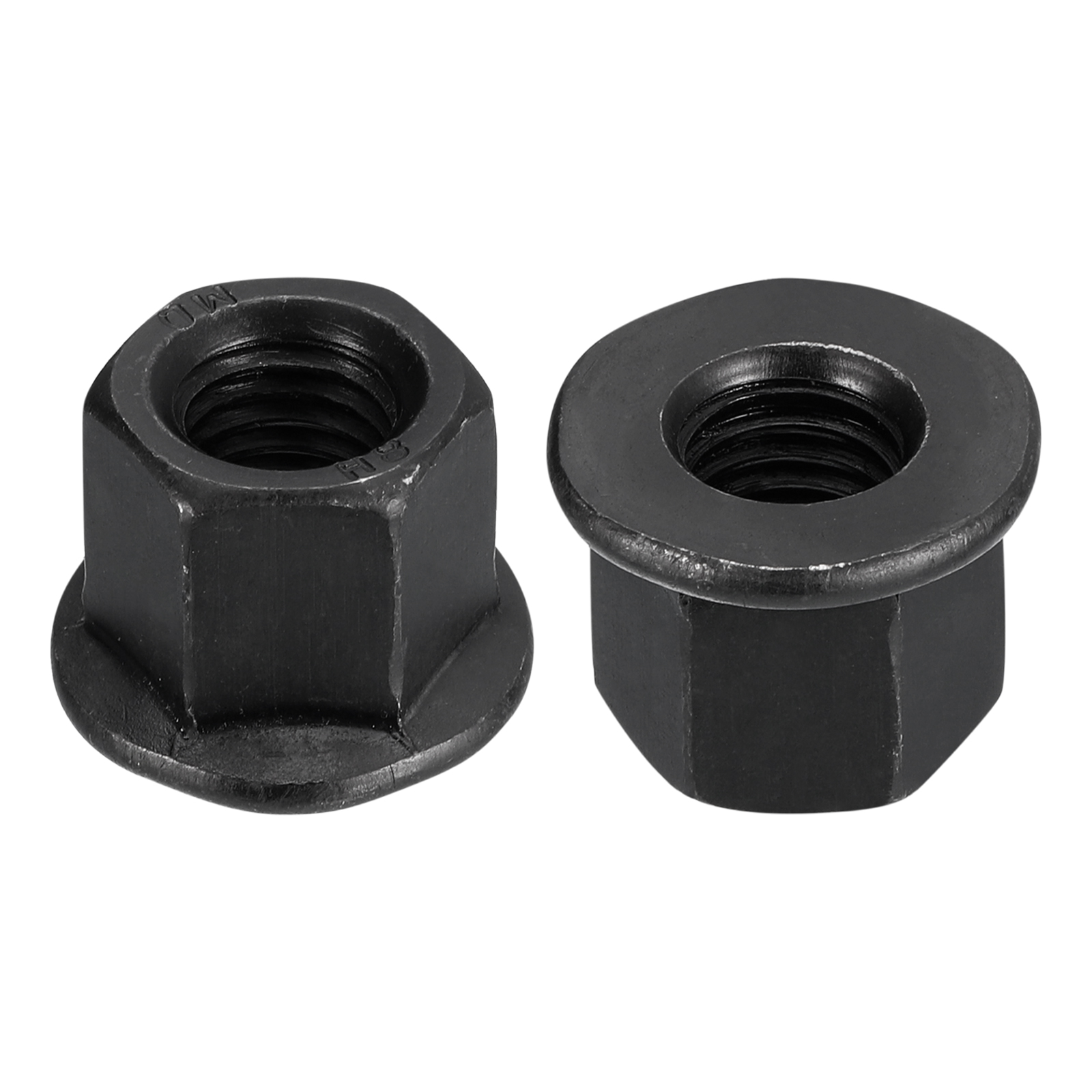 M12 Flange Hex Nuts, 2 Pack Grade 10.9 Carbon Steel Black Oxide ...