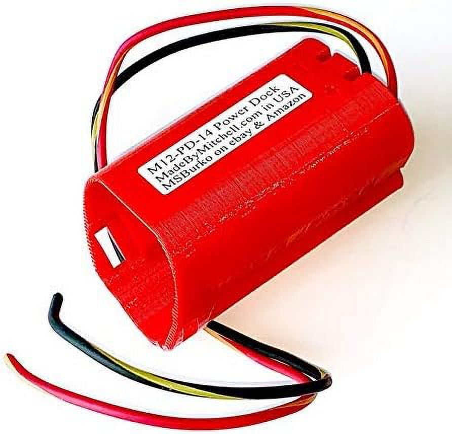 M12 Holder for Milwaukee Battery Mount Wired 14AWG Power Your DIY, Robot, e-Bike, Lights, Tools ...