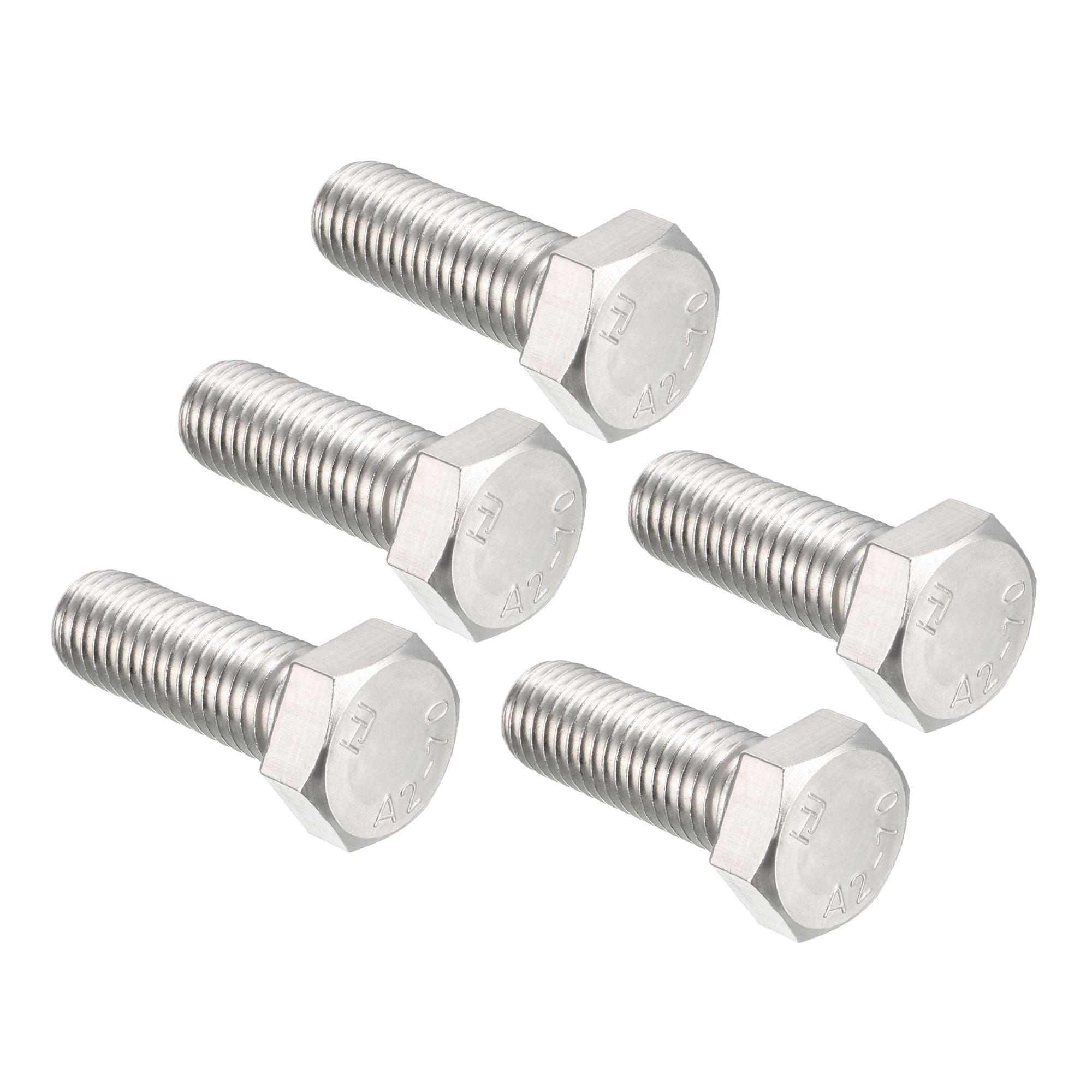 M12 Thread 35mm 304 Stainless Steel Hex Head Screws Bolts 5 pcs ...