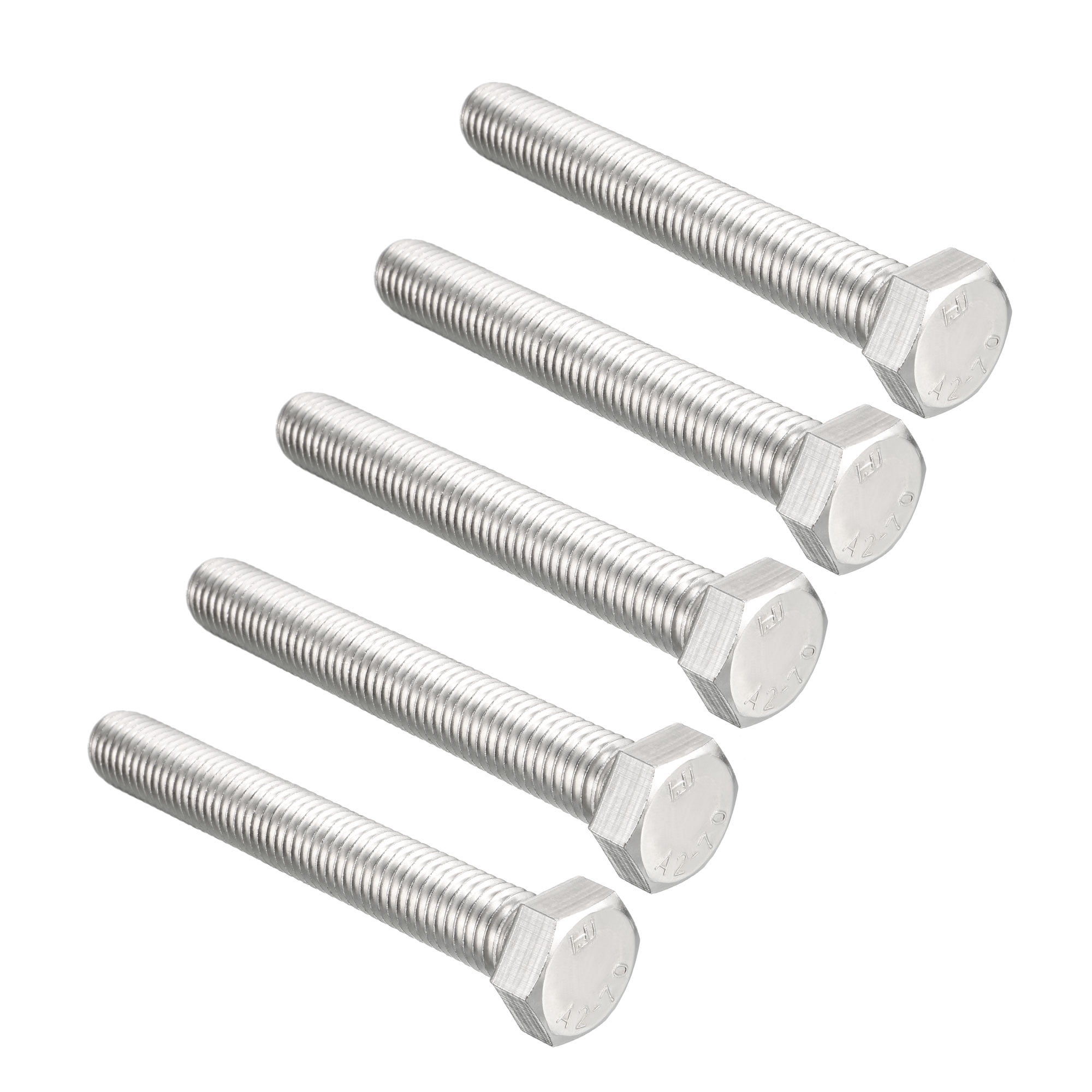M12 Thread 90mm 304 Stainless Steel Hex Head Screws Bolts 5 pcs ...