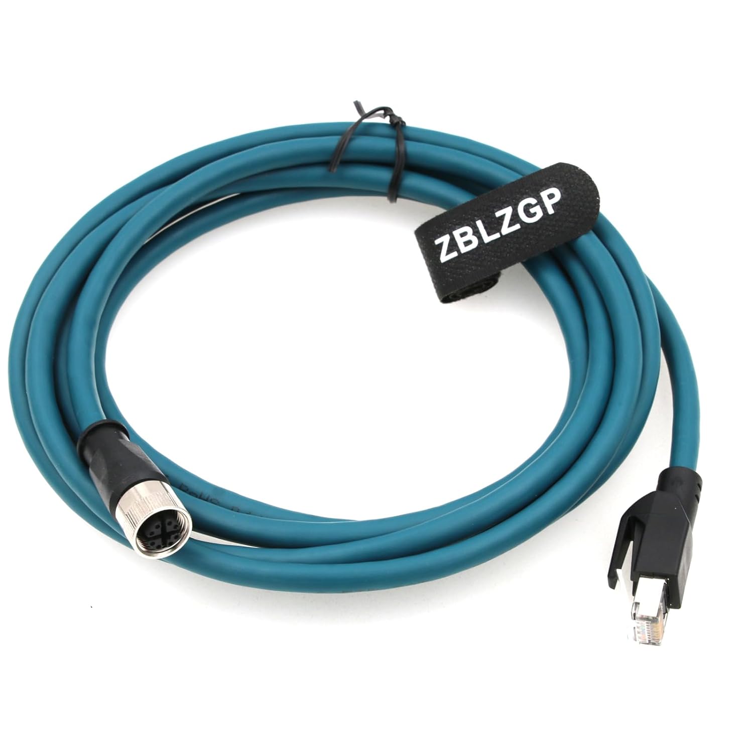 M12 X-Code Female 8 Pin to RJ45 Cat-7e Ethernet Shielded Cable for ...