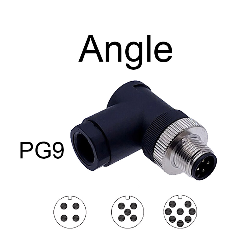 M12 sensor connector waterproof male&female plug screw threaded ...
