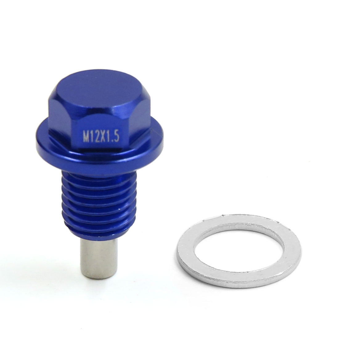 M12 x 1.5 Blue Aluminum Alloy Magnetic Engine Oil Pan Drain Bolt Screw ...