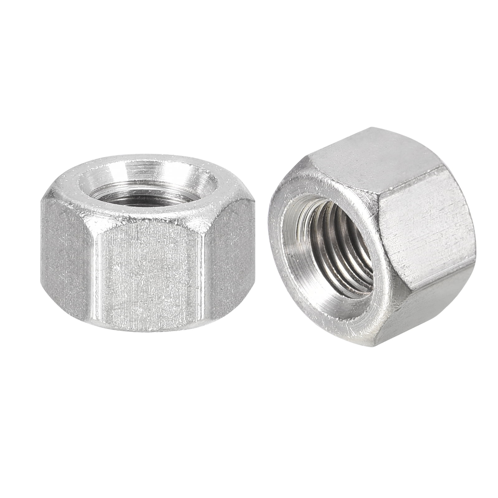 M12 x 1.75-Pitch 12mm Length Coupling Nuts, 2 Pack 304 Stainless Steel ...