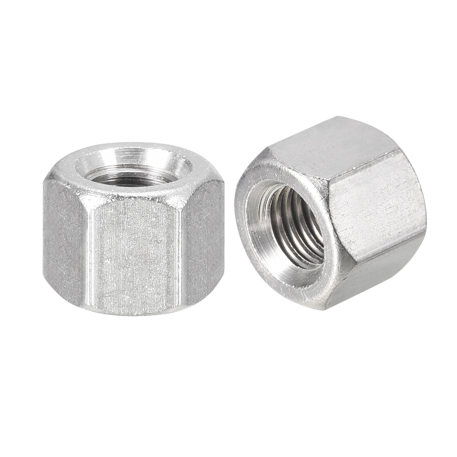 M12 x 1.75-Pitch 15mm Length Coupling Nuts, 2 Pack 304 Stainless Steel Metric Hex Rod Coupling ...
