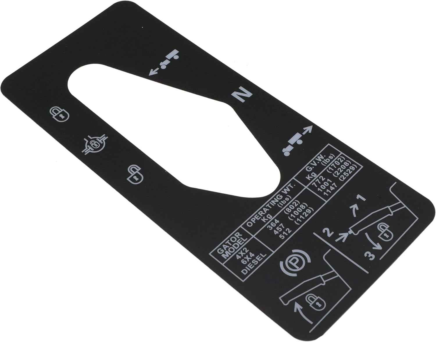 M127539 Shift Quadrant Label for John Deere 6X4 4X2 Diesel Gator ...