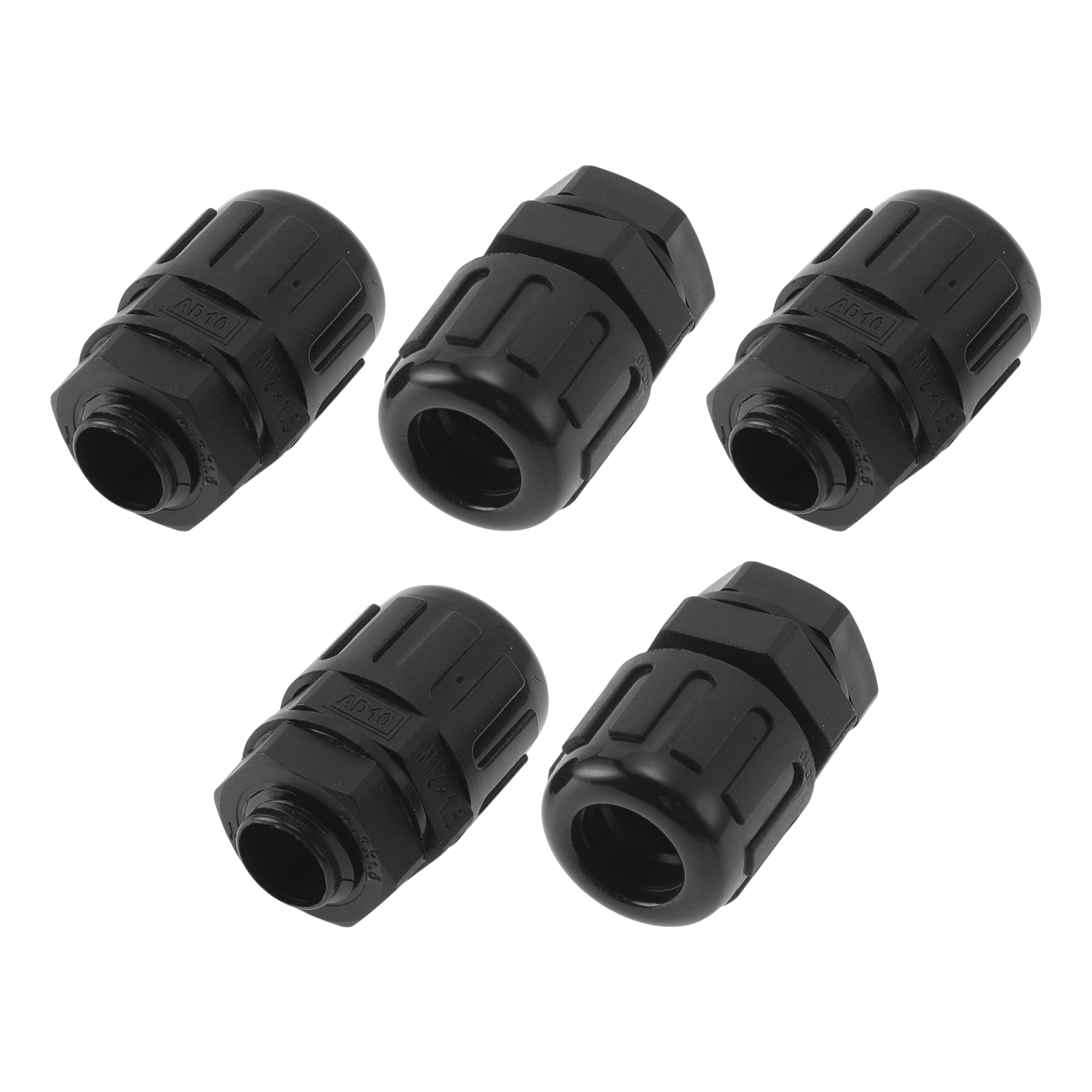 M12x1.5 Cable Glands 10mm / 0.39" Waterproof Bellows Straight Connector ...