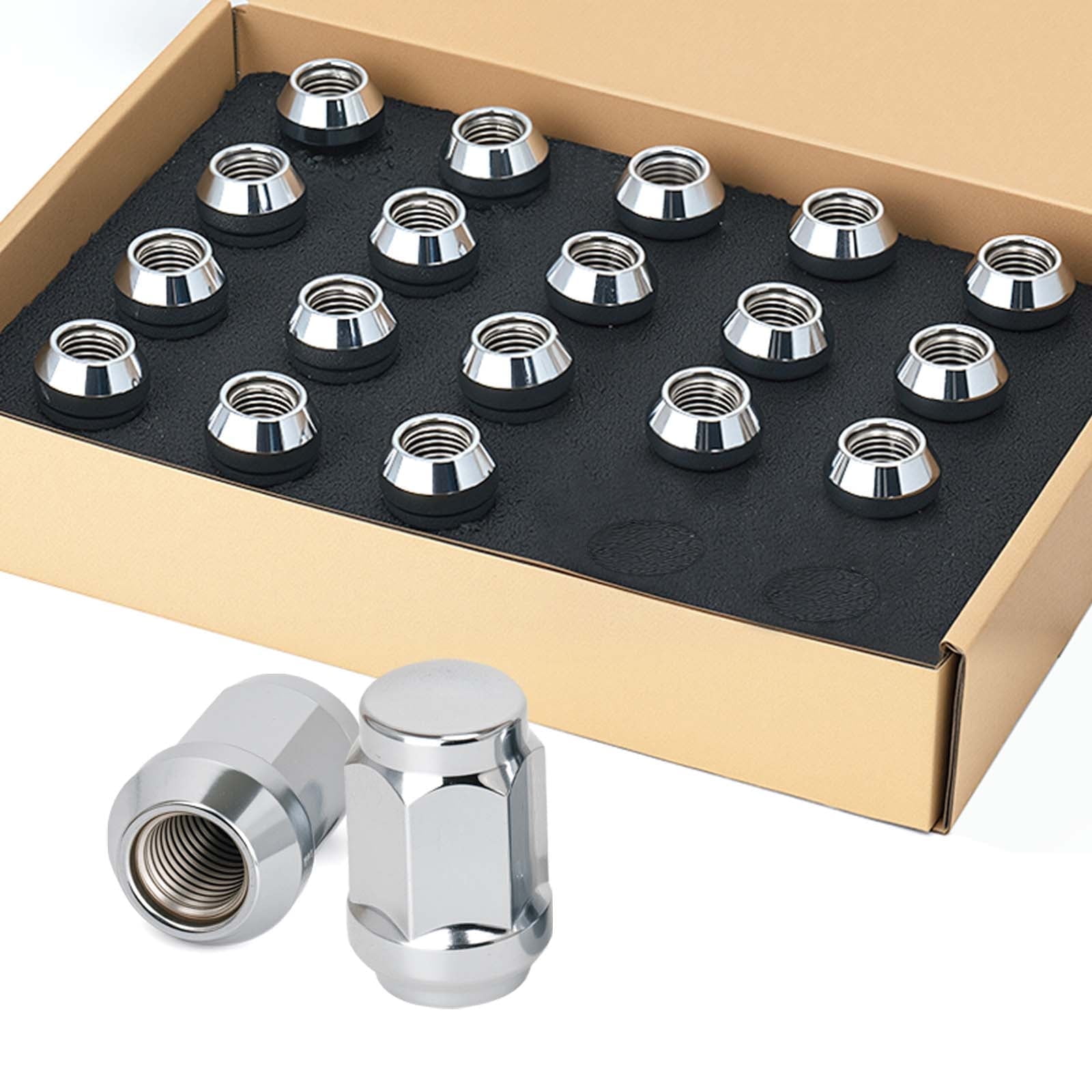M12 x 1.5 Lug Nuts, Chrome Closed End Lug Nut Replacement 19mm Hex for ...