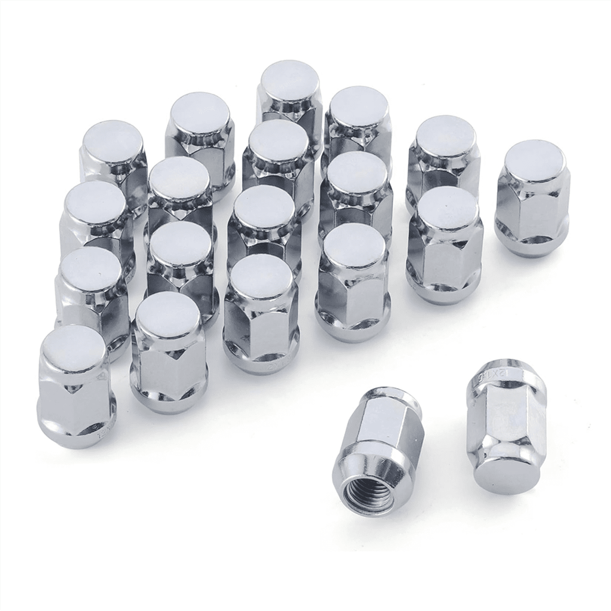 M12x1.5 Wheel Lug Nuts, One-Piece Design Bulge AcornChrome Nuts ...