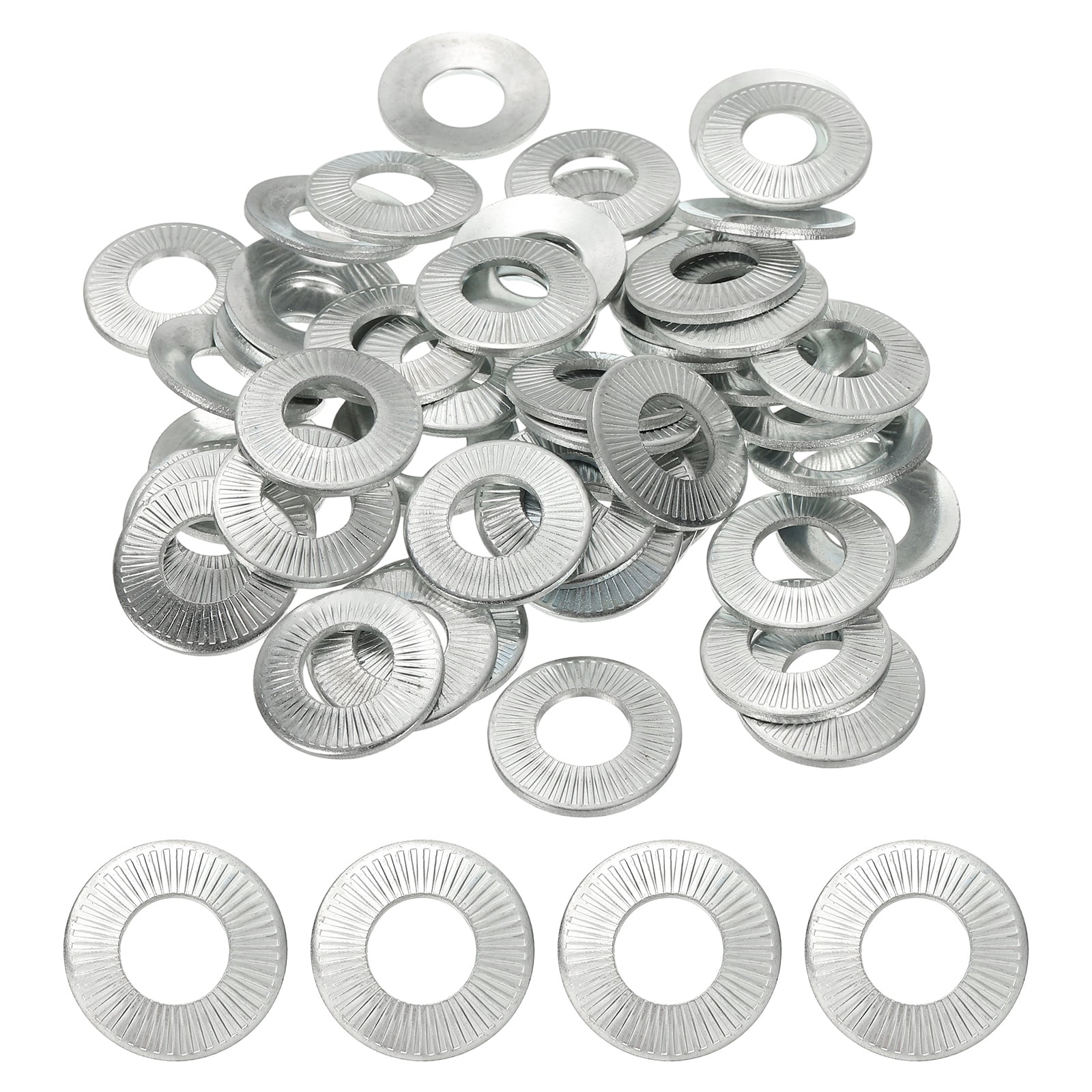 Uxcell Flat Washers Steel Belleville Spring Disc Washer Conical Knurled ...