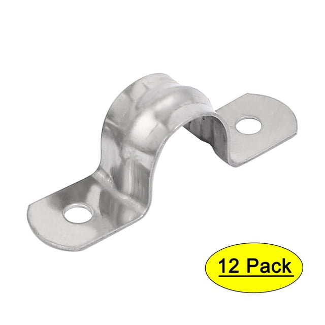 M14 304 Stainless Steel Two Hole Pipe Straps Tension Tube Clip Clamp ...
