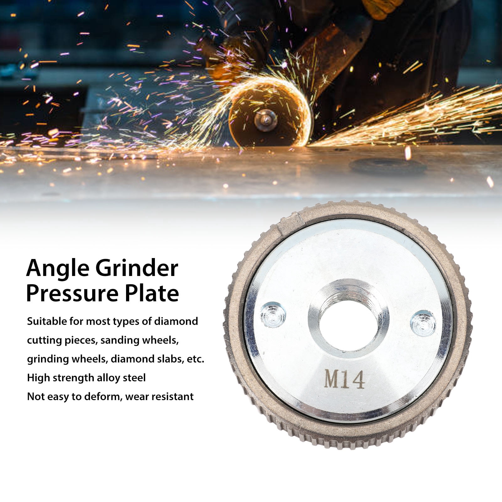 M14 Angle Grinder Pressure Plate, Quick Release, Self,Locking, Durable ...