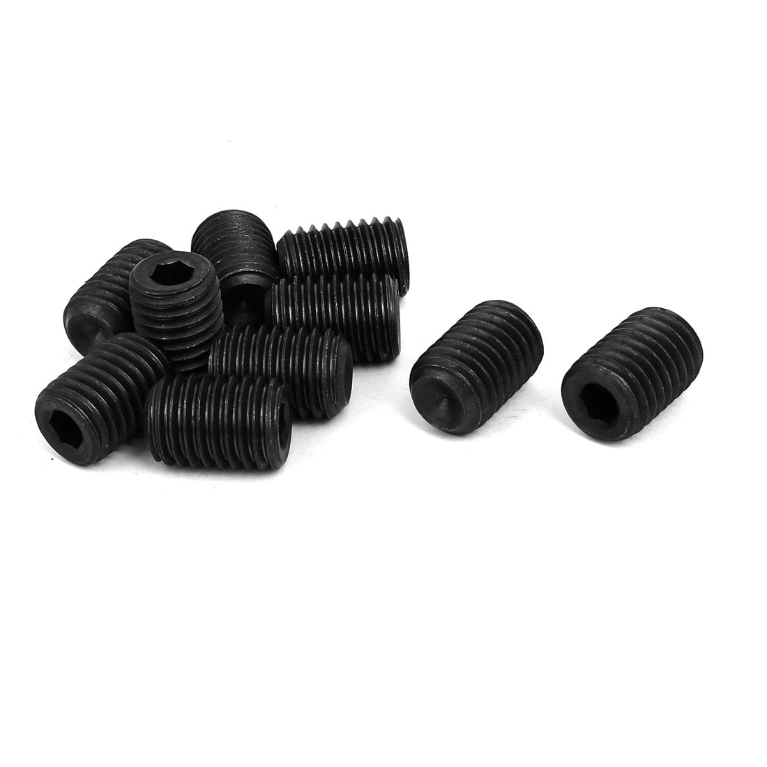 M14 Dia 20mm Length Head Hex Socket Cup Point Grub Screw Black DIN916 ...