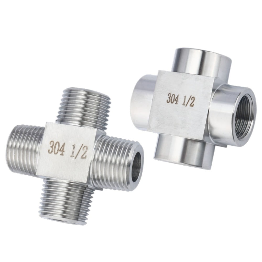 M14 M20 1/8"-1" BSPP NPT Female BSPT Male Cross 4 Way Splitter Block ...