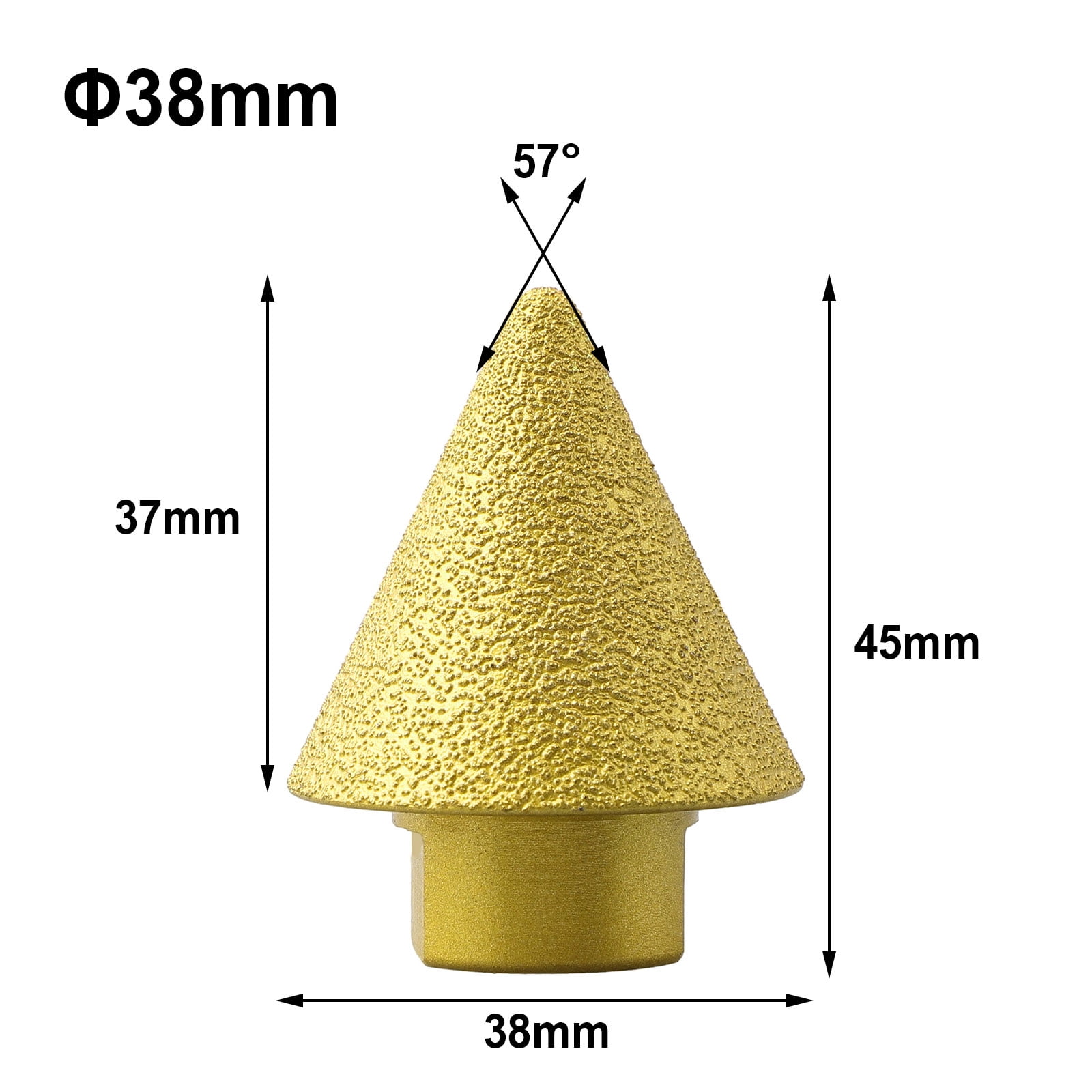M14 Threaded Diamond Chamfer Countersink Bits Grinding Wheel Cone Shape ...