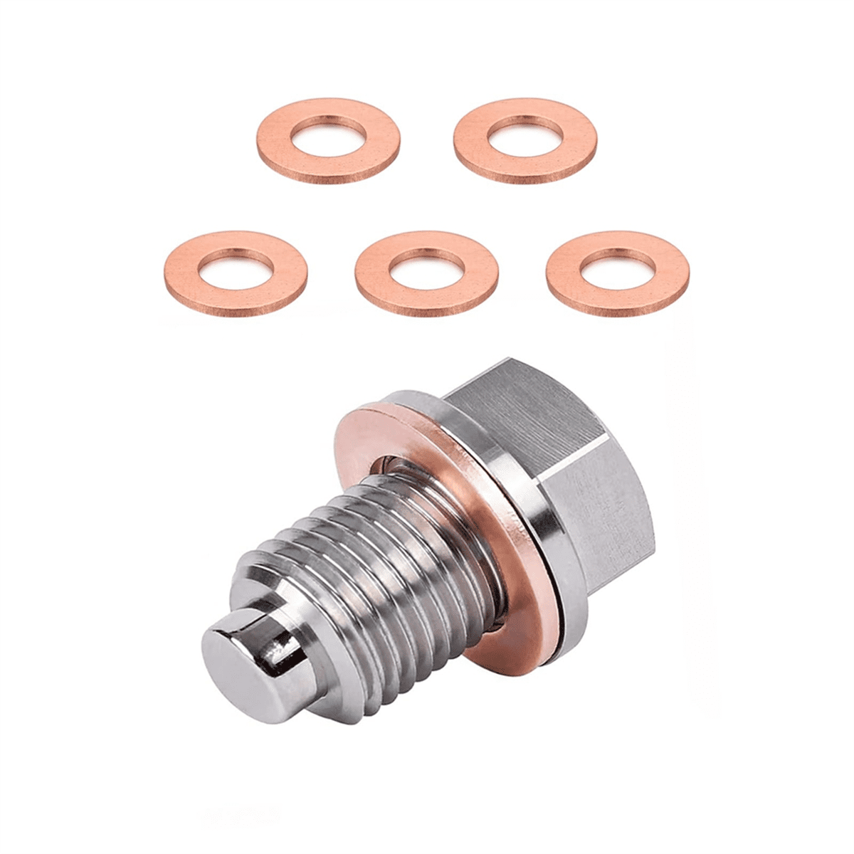 M14 X 1.5 Magnetic Oil Drain Plug, Sump Nut Bolt with 5 Crush Washer ...