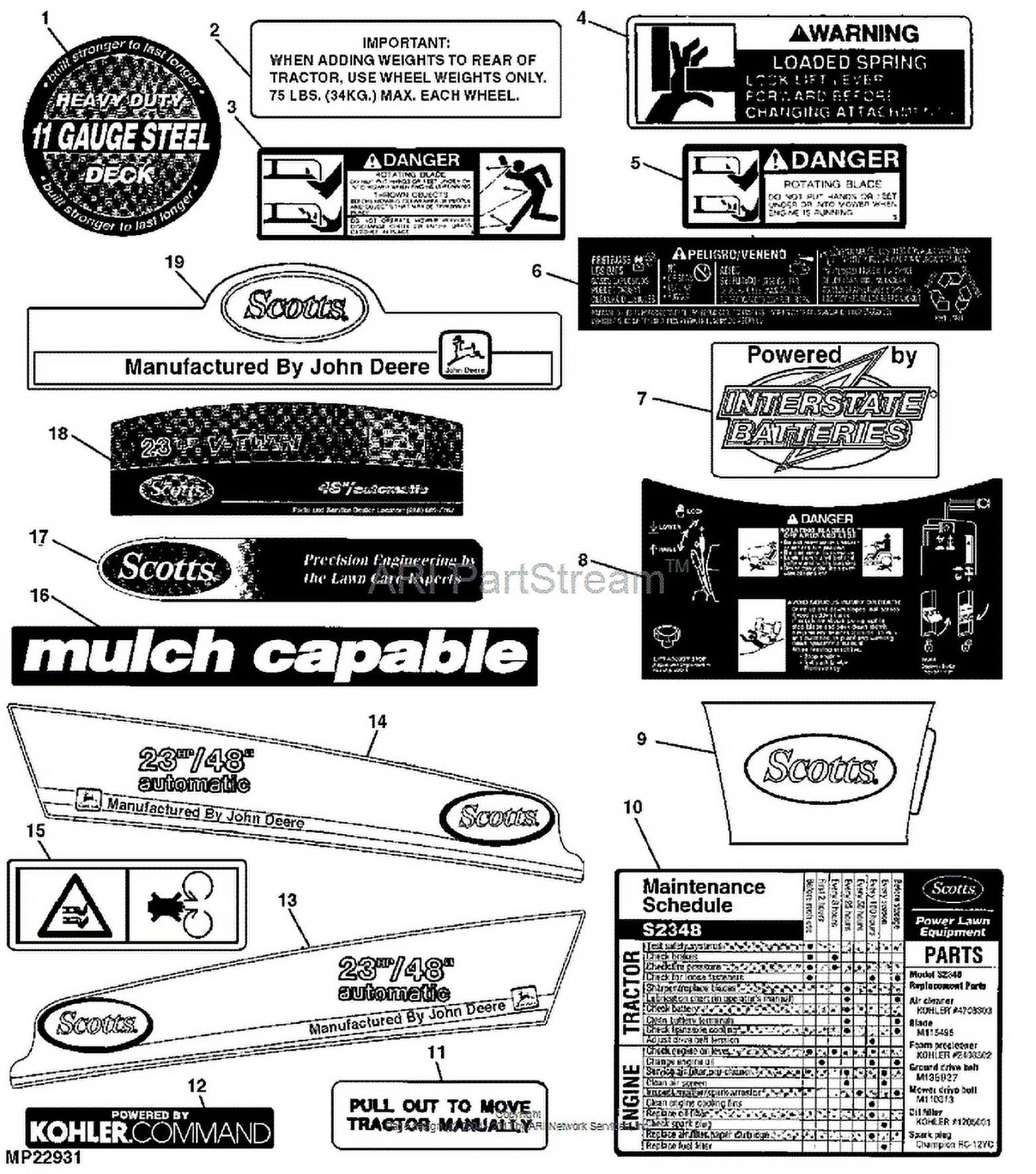 M142795 LABEL fits JOHN DEERE (New OEM) - Walmart.com