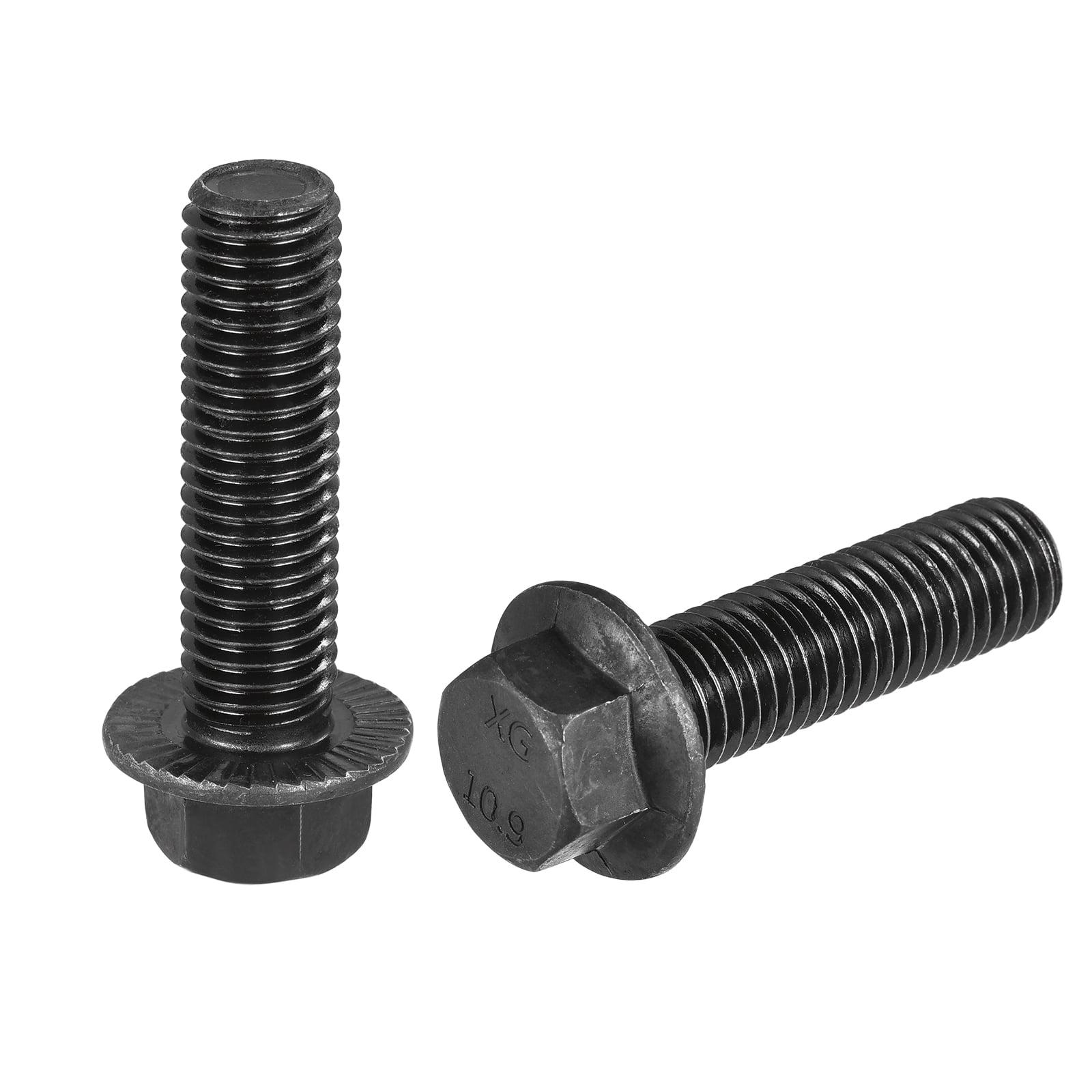 M14x50mm Hex Serrated Flange Bolts 10.9 Grade Carbon Steel Screws 2 ...