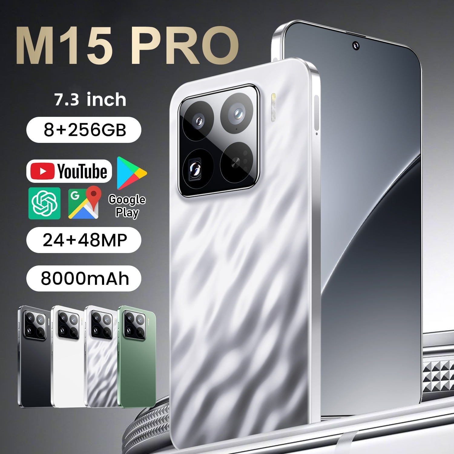 7.3" M15 Pro- 5G Smartphone 1440x3040, 8000mAh, 8GB RAM+256GB ROM,Gps ...