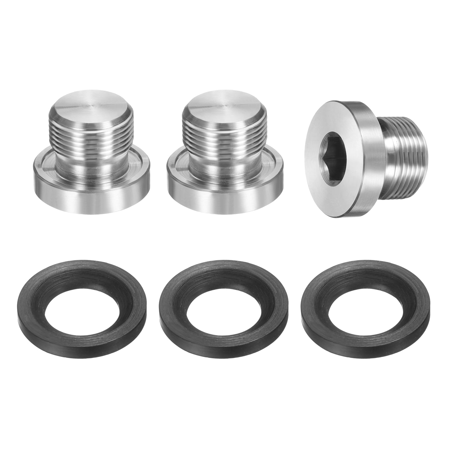 M16 x 1 Stainless Steel Pipe Plug 3 Pcs Metric Male Internal Hex Thread ...