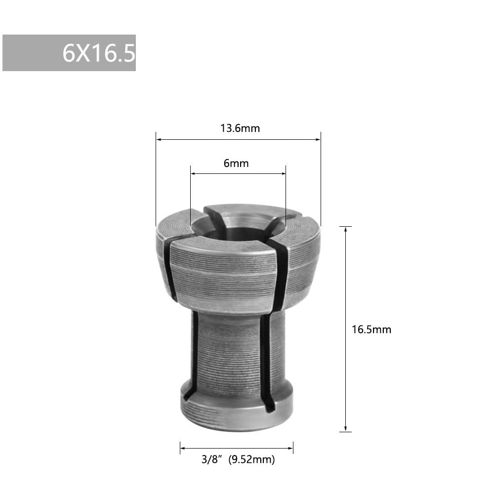 M17 6/6.35/8mm Collet Chuck Adapter With Nut Engraving Trimming Machine ...