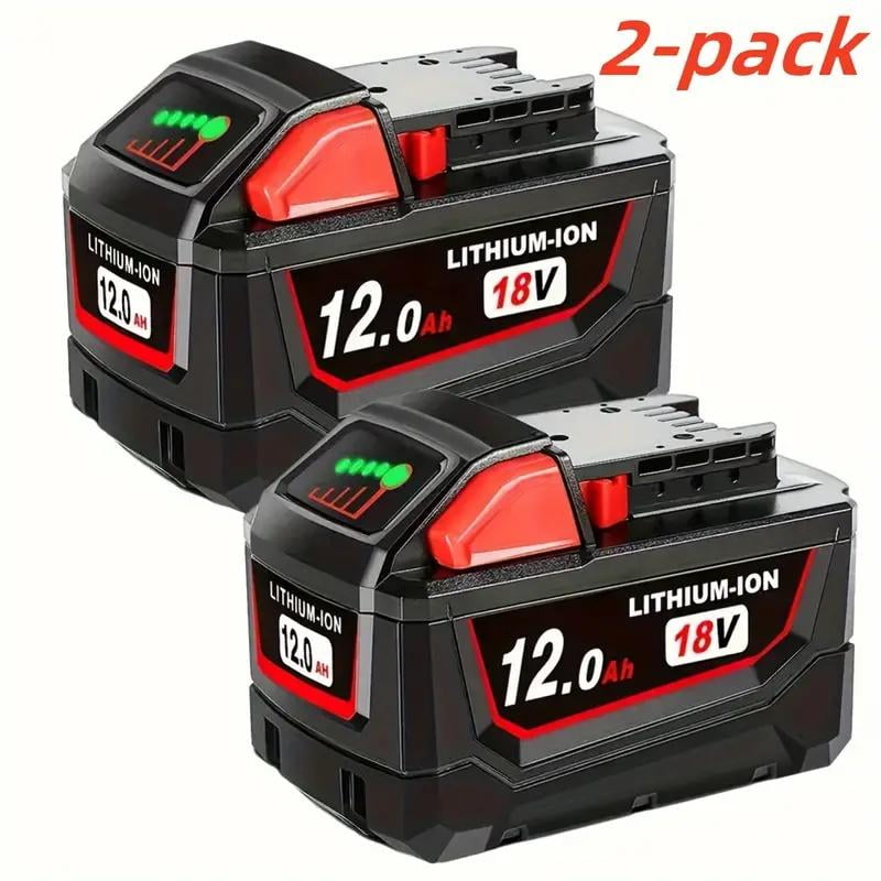 M18 12.0Ah Lithium-Ion Battery (1/2-Pack) - Milwaukee Replacement for ...