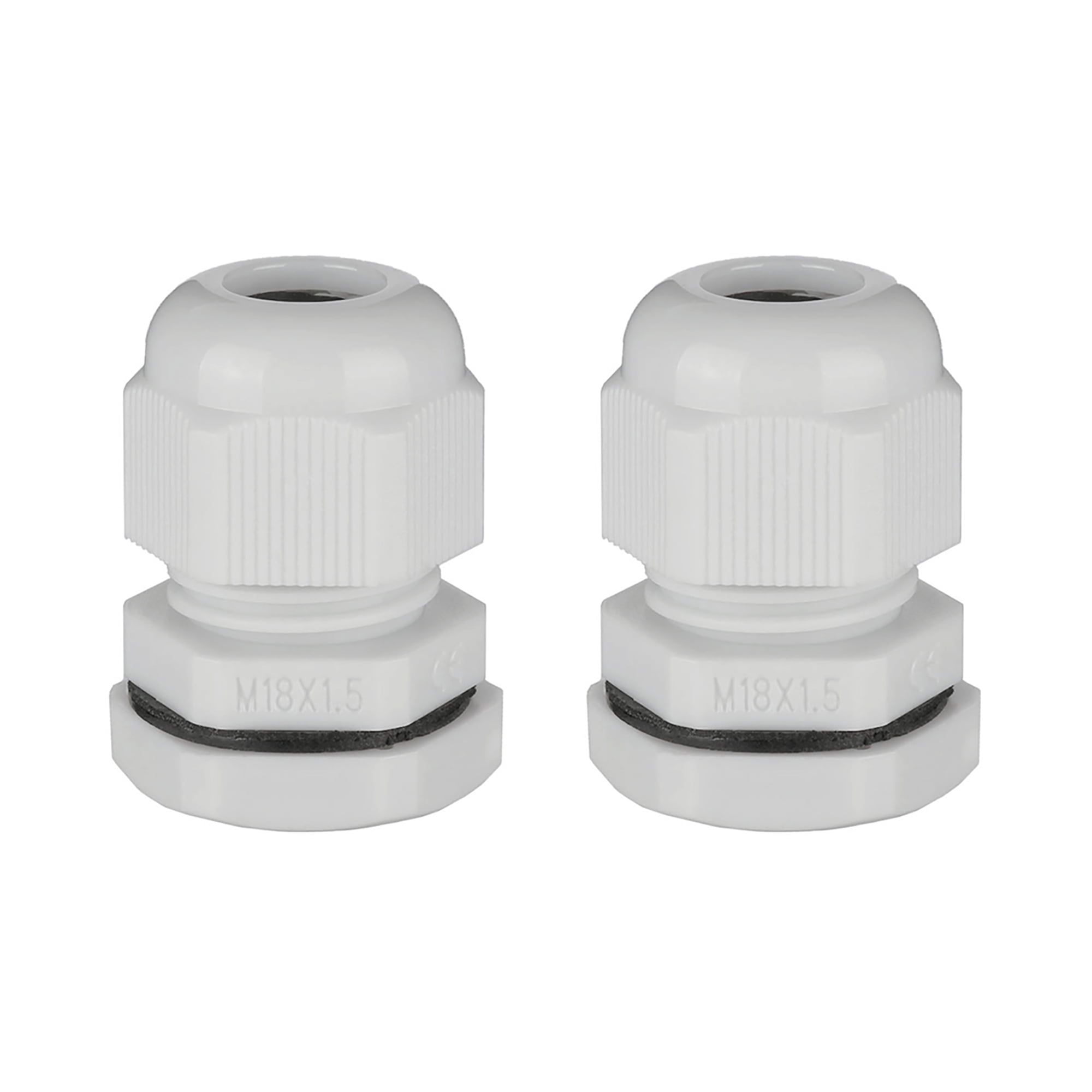 M18 Cable Gland Waterproof Plastic Joint Adjustable Locknut White for ...
