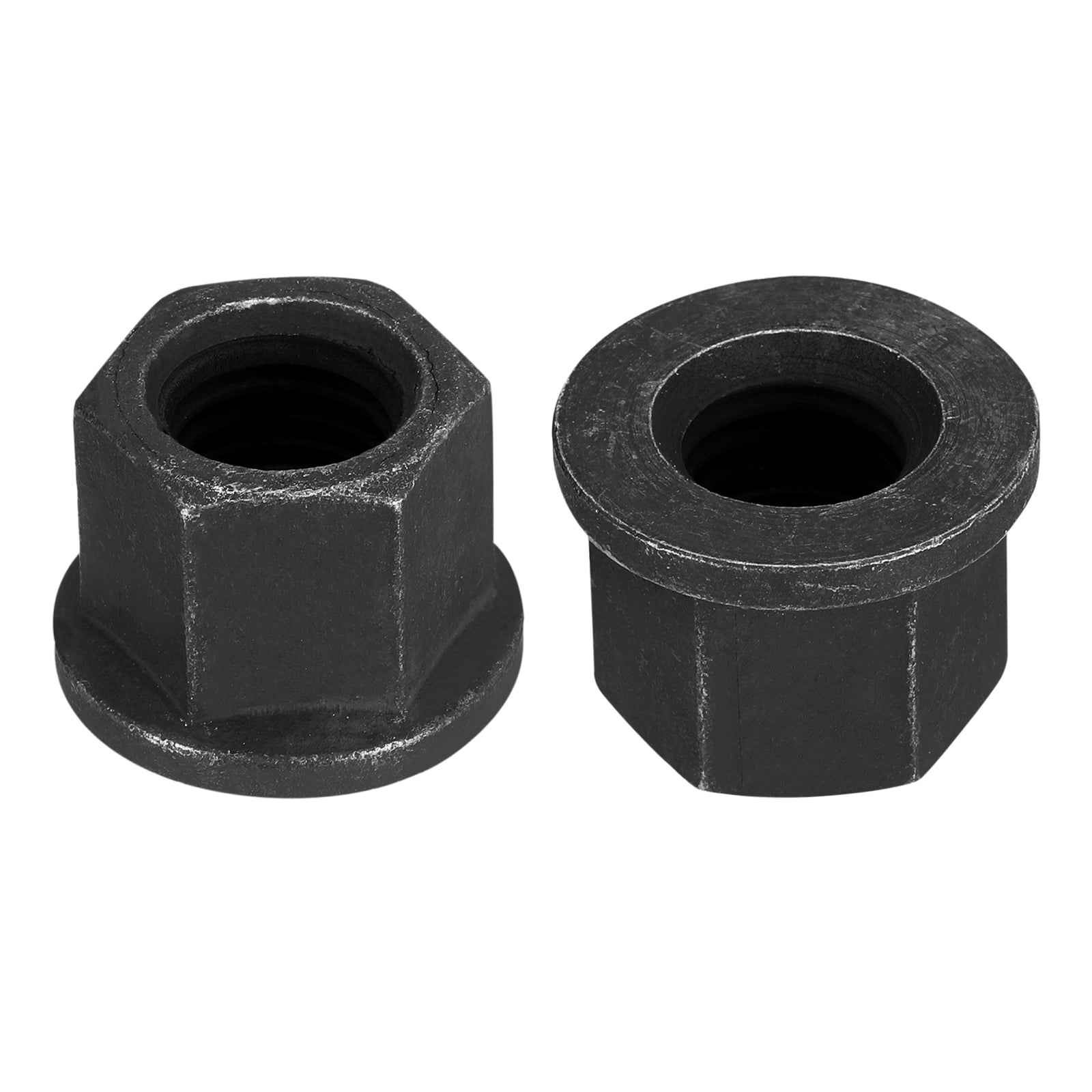 M18 Flange Hex Nuts, 2 Pack Grade 8.8 Carbon Steel Black Oxide Finished ...