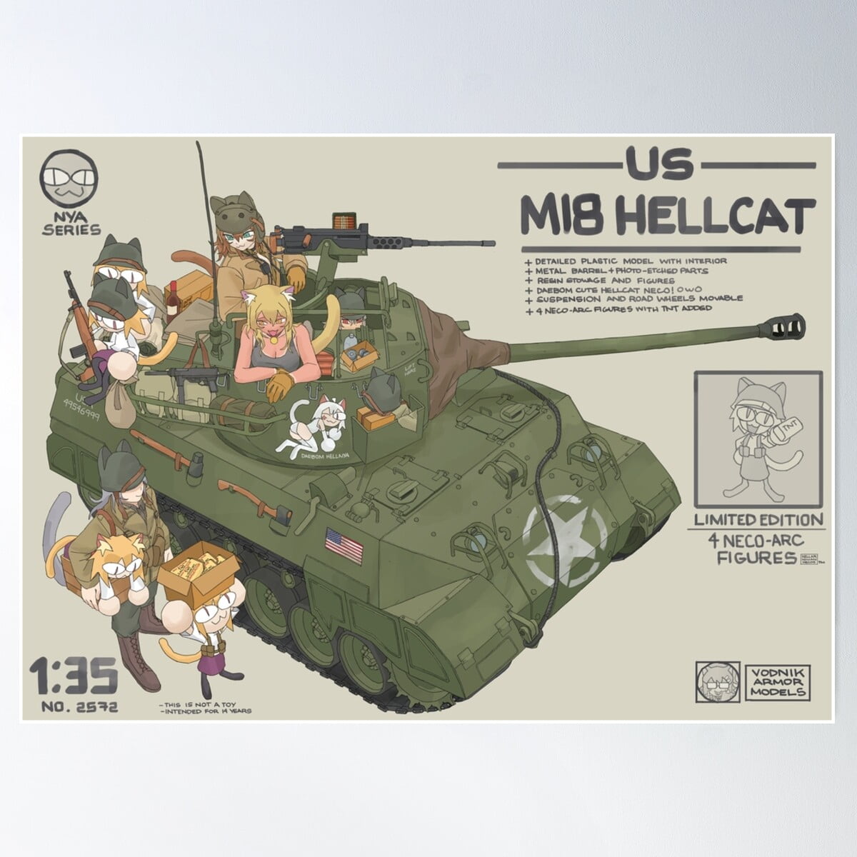 M18 Hellcat Catgirls And Neco-Arcs Poster Wall Art, Modern Wall Decor ...